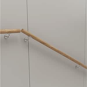 Round Wooden Handrail Non-Slip Wood Handrails for Indoor Stairs, Wall ...