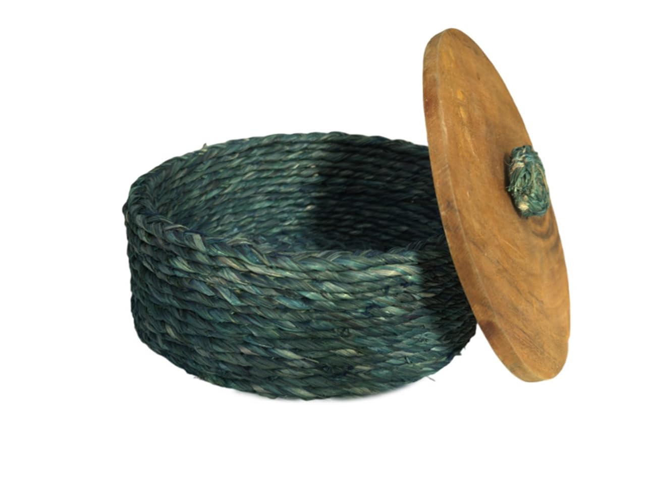 Buy DRIFTAPES Handmade Sabaii Grass Roti Box With Wooden Lid Wooden ...