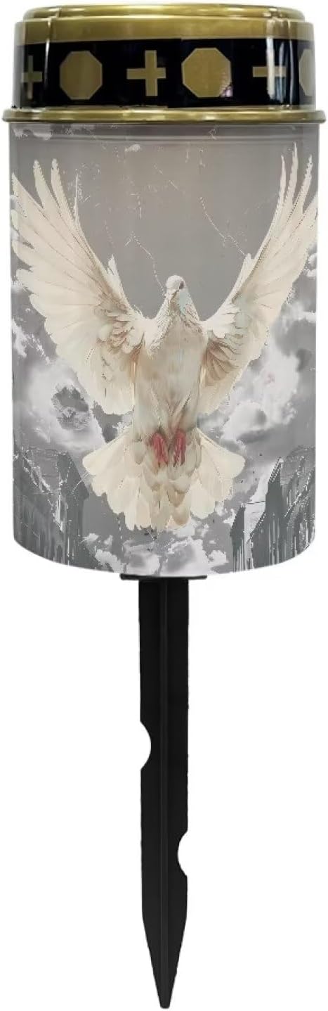Amazon.com: Uorisanigo Peace Dove Cemetery Solar Lights Water Resistant ...
