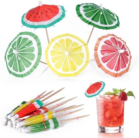 Amazon.com | YINCL Drink Umbrellas Cocktail Picks - 125 Pcs Cocktail ...