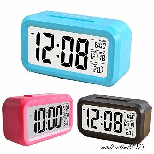 Generic Rose red : LED Digital Sensor Alarm Clock Soft Light Snooze ...