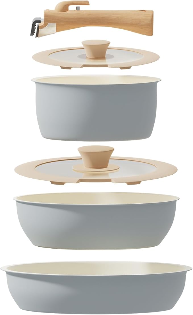 Amazon.com: ShanSon 6 Pieces Kitchen Non-Stick Cookware Sets with ...