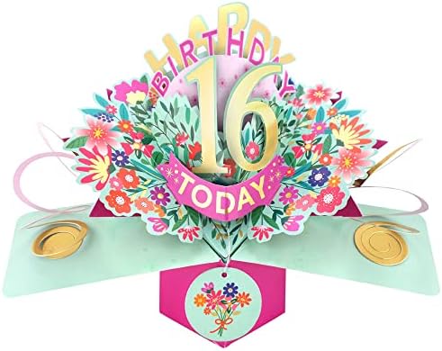 Ouligay Happy 16th Birthday Pop-Up Greeting Card 3D Pop Up Cards ...