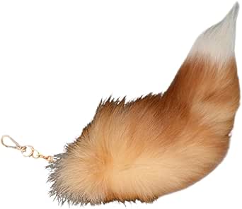 ANXINGJU Faux Animal Tail Keychain Fluffy Faux Fur Tail Pendant 15.75 ...