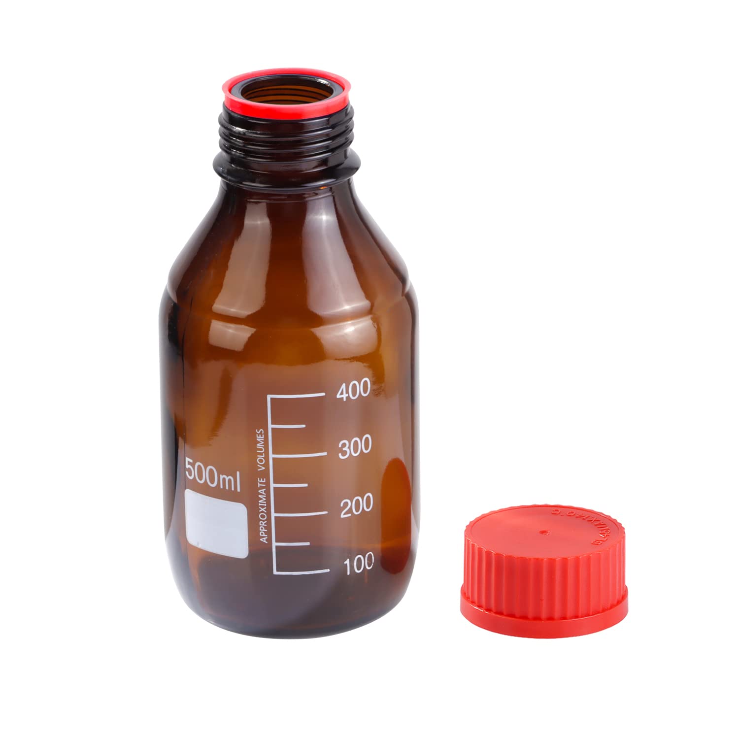 Storage Bottles PYREX Round Media And Reusable Screw Caps Capacity 500 ...