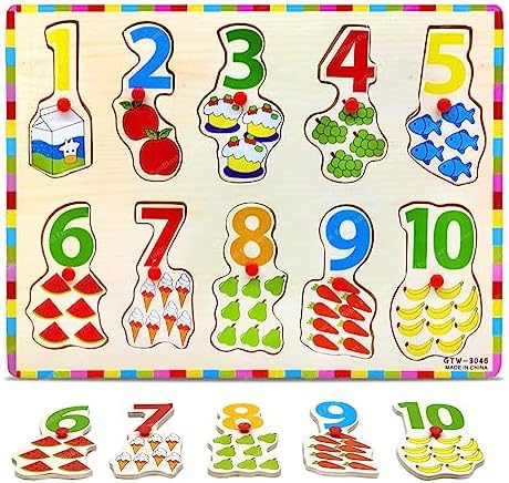 Buy FunBlast Wooden Colorful Learning Educational Board for Kids with ...