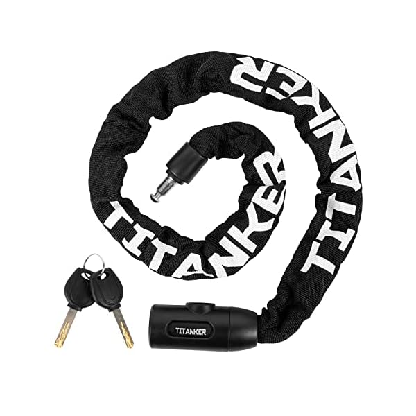 Titanker Heavy Duty Bicycle Lock Chain with Keys - 3 Feet Anti-Theft ...