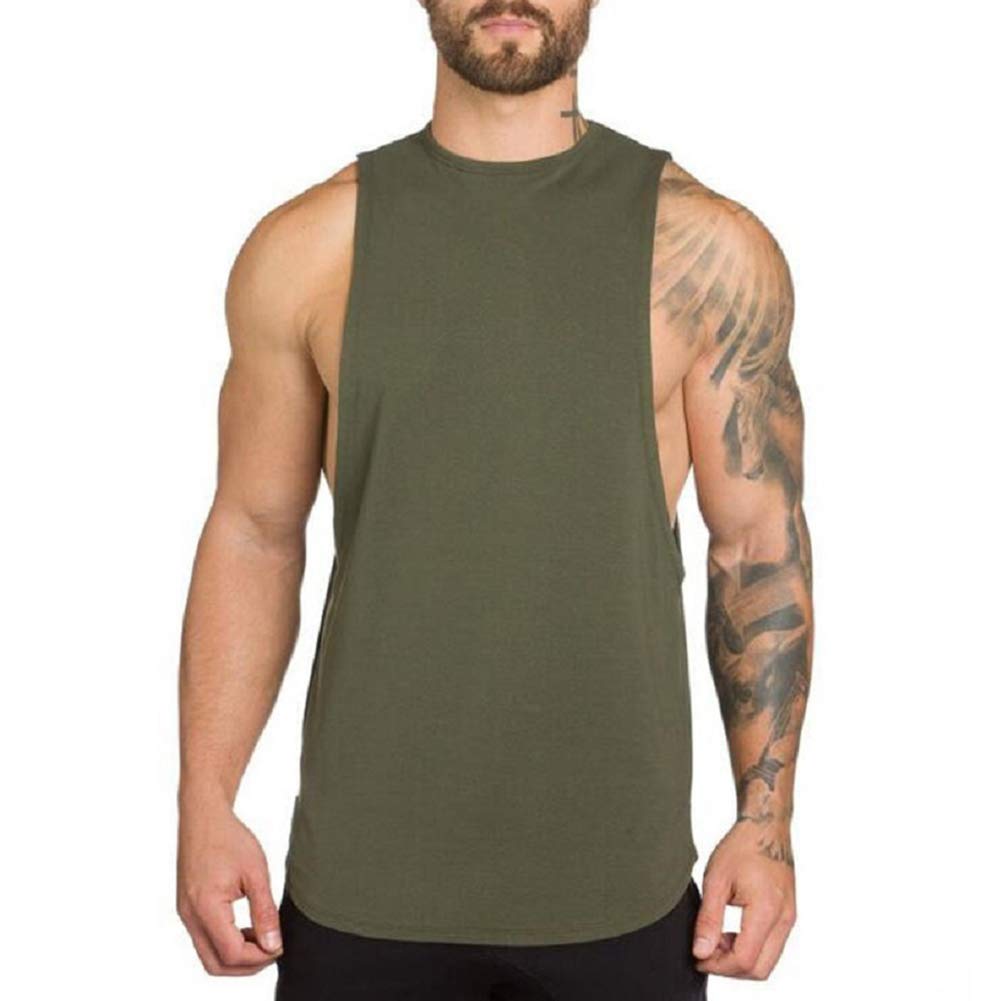 Amazon.com: ZUEVI Men's Muscle Cut Off Tank Tops Bodybuilding Fitness ...