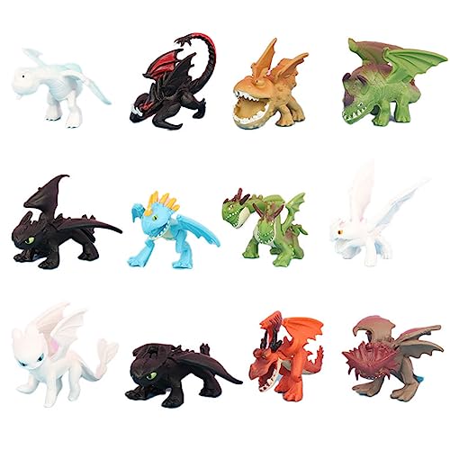 Mini Dragon Figure Set,Dragon Toy Figures,12 Pcs Realistic Toy Figurine ...
