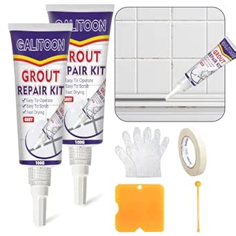 Tile Grout Repair Kit, 2 Pack Grout Filler, Fast Drying Tile Grout ...
