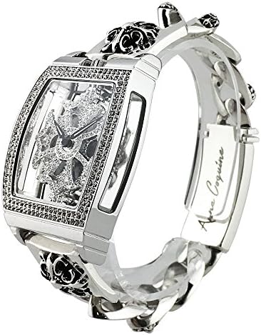 Amazon | アンコキーヌ AnneCoquine スクエア スケルトン＋925 SILVER チェーン ＜S/M/L/サイズ＞ 1121-0114 腕時計 グルグル時計 ぐるぐる時計 ...