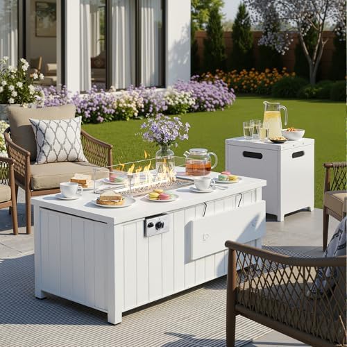 Amazon.com: KOL 50,000 BTU Propane Firepit Table Set w Tank Table ...