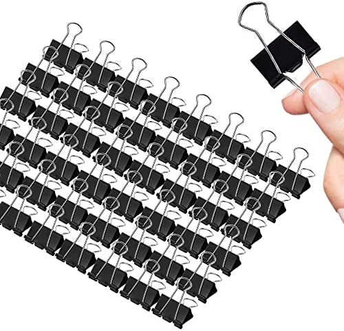 Medium Binder Clips 1 Inch Black 48 PCS, Binder Clips 25mm 1 Inch for ...