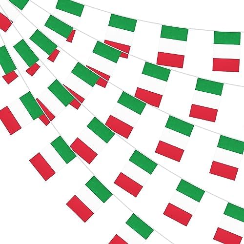 Amazon.com : 32.8ft 38 Pcs Rectangle Italy Flags Pennant Banner, Mini ...