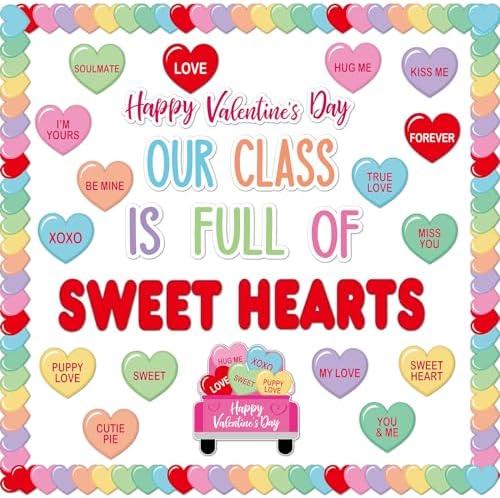 Amazon.com: Valentine's Day Bulletin Board Set Valentine's Love Heart ...