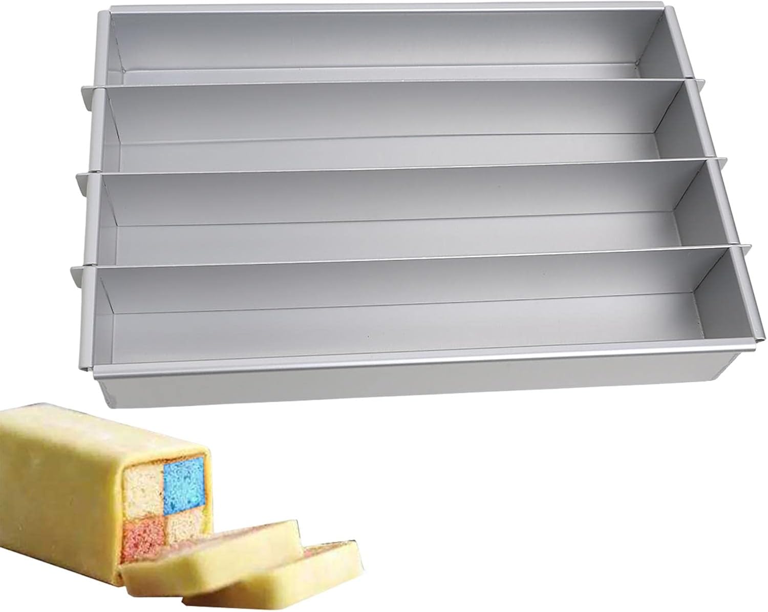 Amazon.com: Battenberg Square Cake Tin, Silver Anodised Battenburg Tin ...