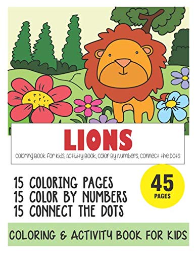 Lions - Coloring Book for Kids, Activity Book, Color By Numbers ...