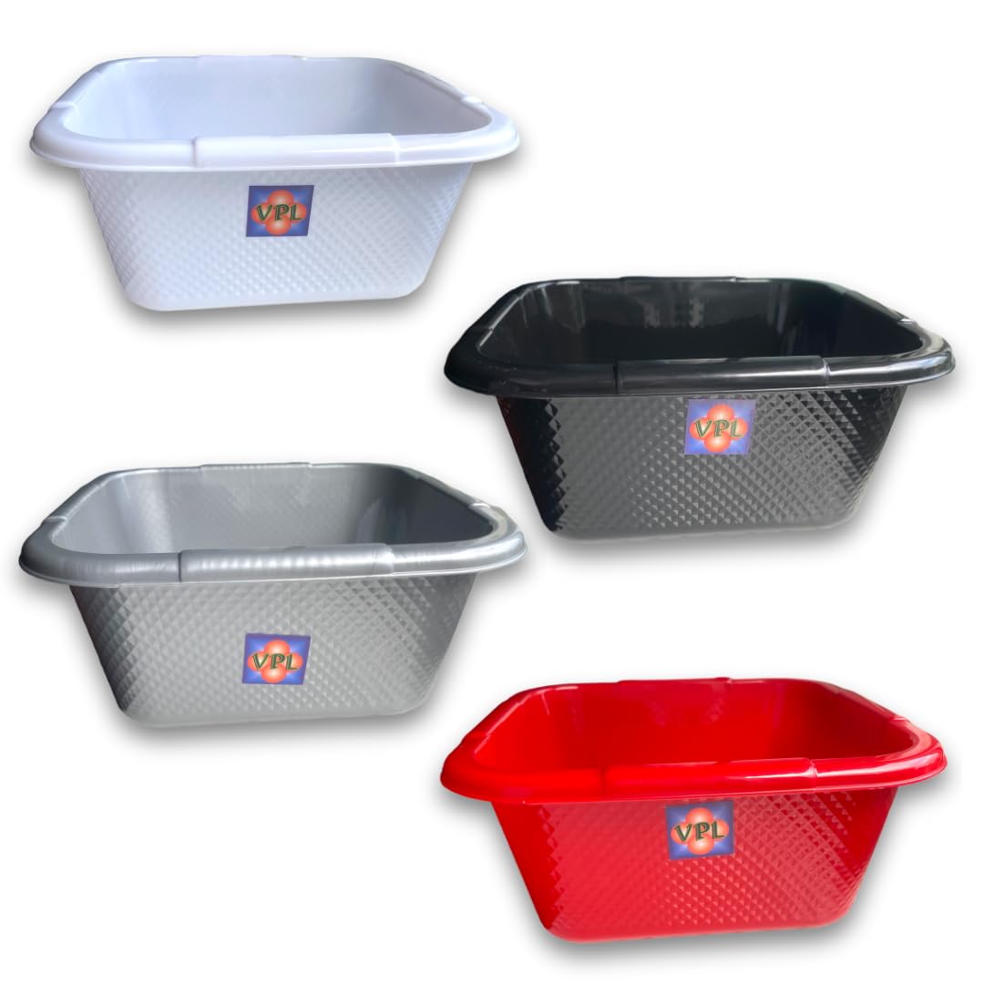 Pack of 2 - VPL Square Washing UP Bowl 2L - Small Sink Bowl - Kitchen ...