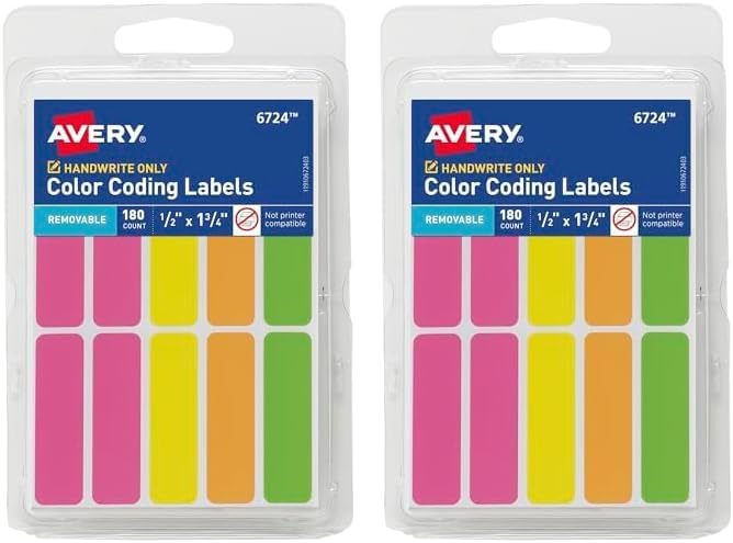 Amazon.com : Avery Removable Color-Coding Labels, Removable Adhesive, 1 ...