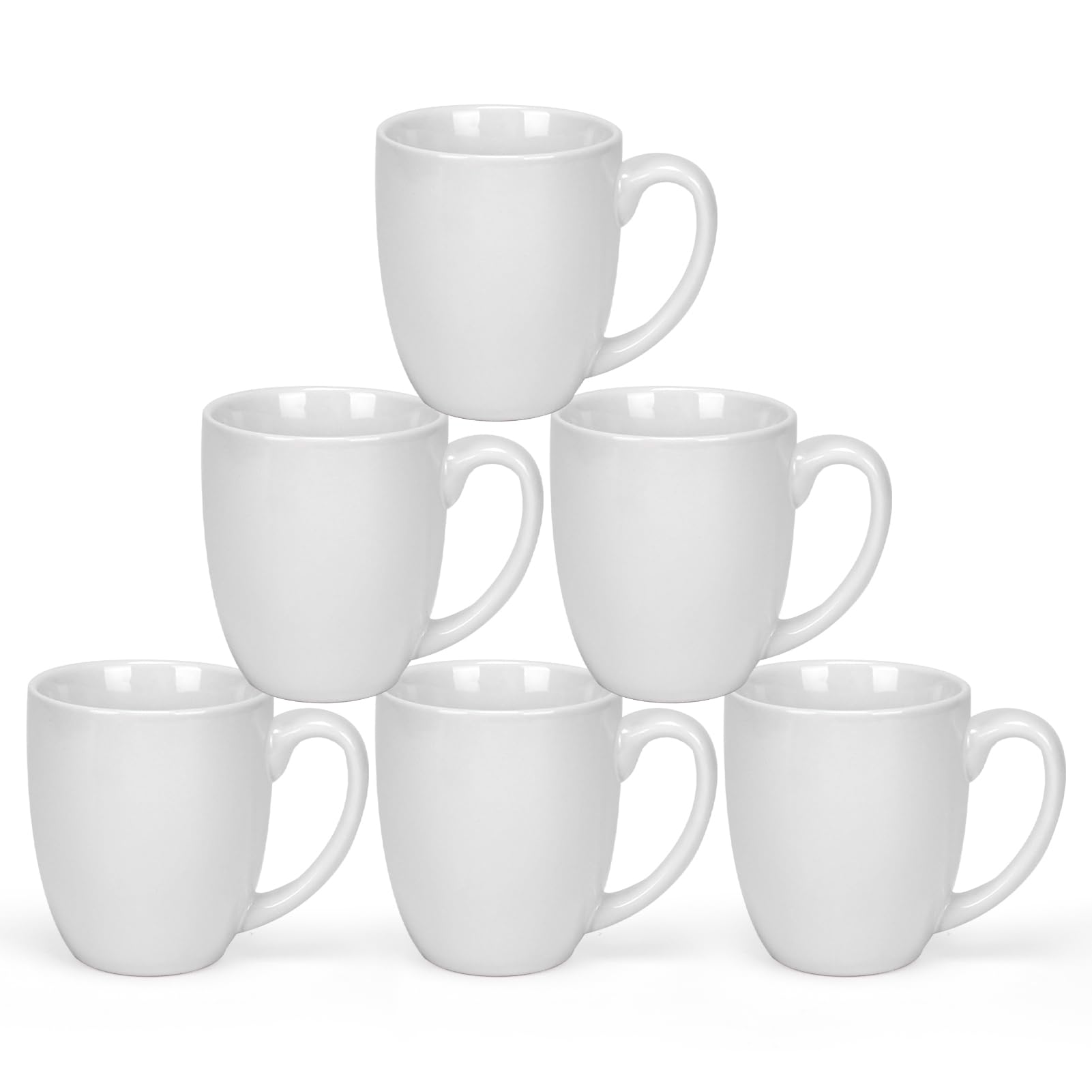 Snapklik.com : Serwrsw 16 OZ White Stoneware Mugs Set Of 6, Large ...