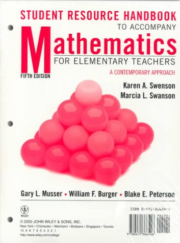 Mathematics for Elementary Teachers, Student Resource Handbook: A ...