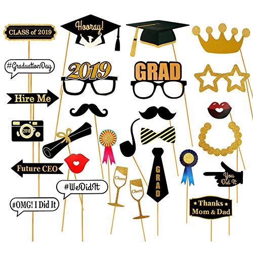 Foto props Baffi Props Puntelli Bastoncini Stick Selfie Cappello Laurea ...