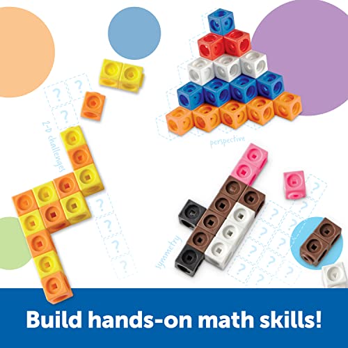Learning Resources STEM Explorers MathLink Builders - 100 Pieces, Ages 5+, Kindergarten STEM ...