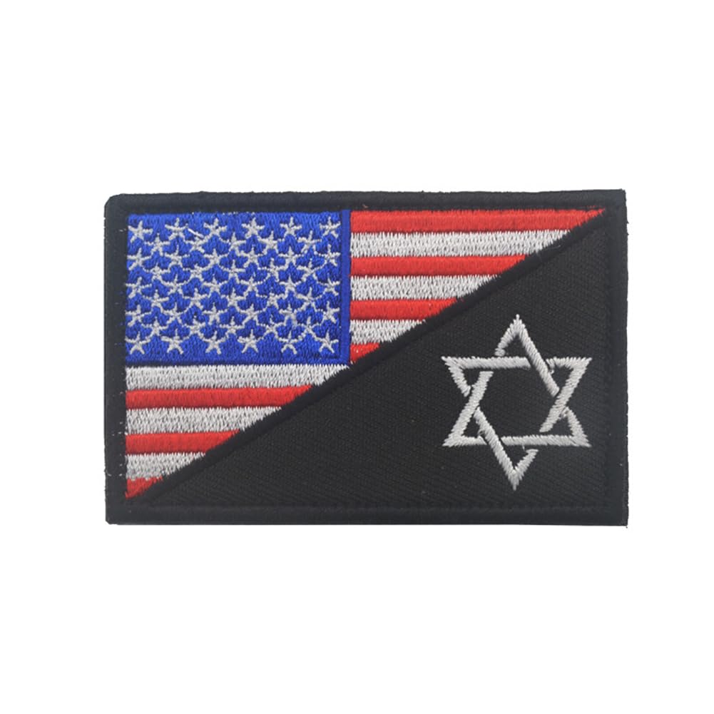 Amazon.com: Israel America Flag Patch Sew on Embroidery Tactical ...