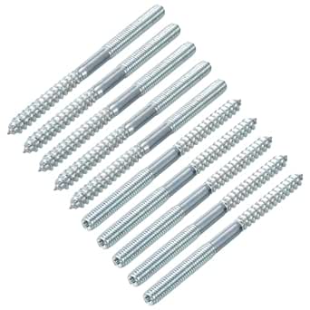 Amazon.co.jp: uxcell M6 Hanger Bolts, Length 3-5/8 inches (91 mm ...