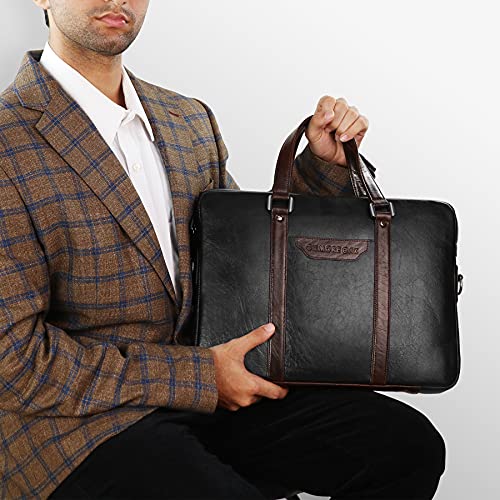 GO Gilmore Oak Jordan Leather Luxury Laptop Bag | Shoulder Work Bag ...