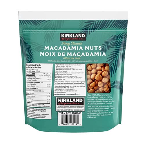 Kirkland Signature Nueces de macadamia tostadas con miel 24 onzas 15 ...