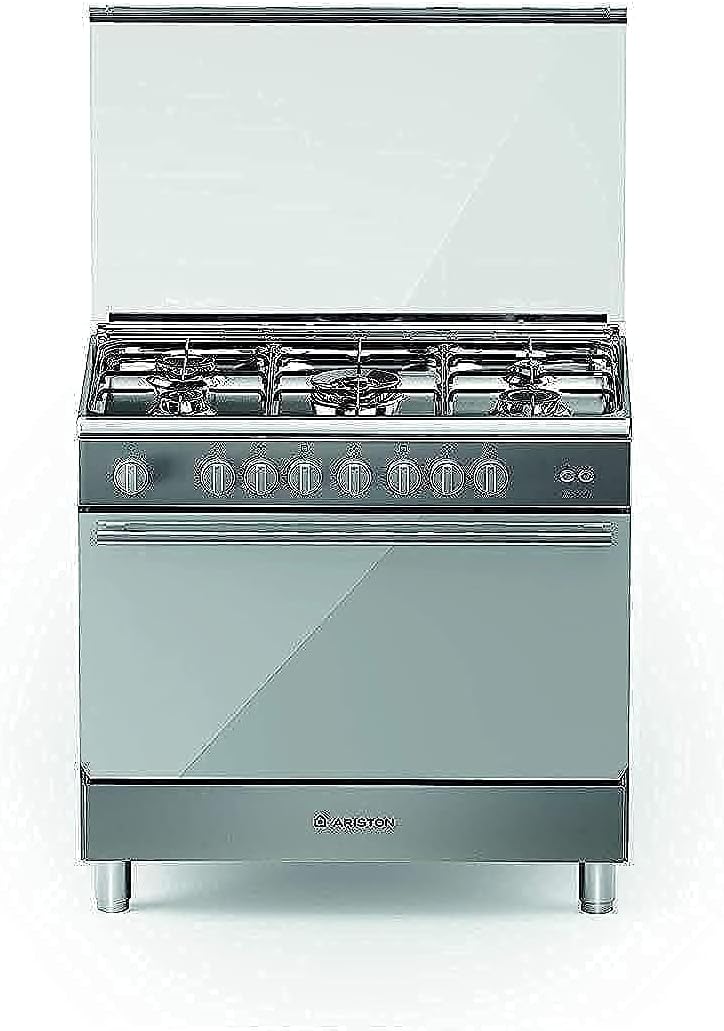 Ariston 90x60cm Freestanding Stainless Steel Cooker, Full Gas Cooking ...