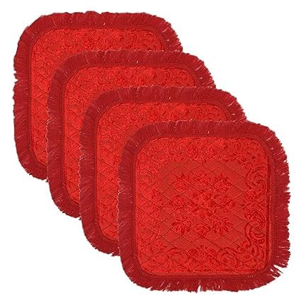 Buy ABHIKRAM Velvet Flower Print Pooja Aasan/Prayer Aasan/Mat for Home ...