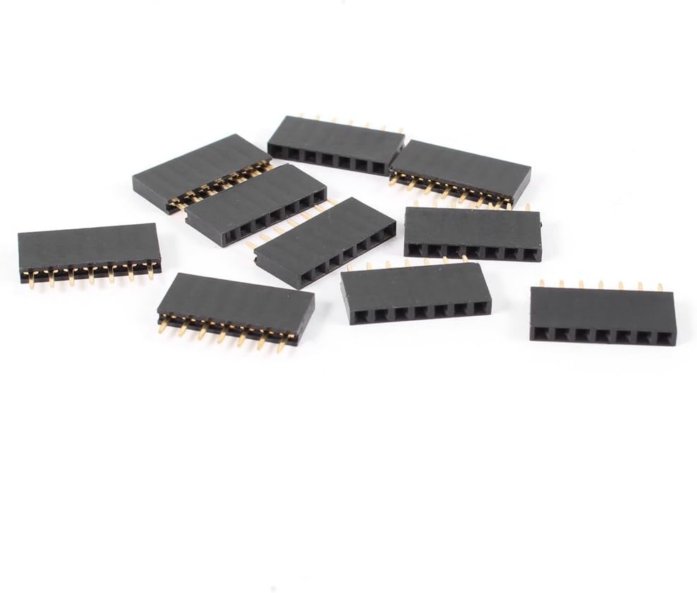 Amazon.com: uxcell 10 Pcs Single Row 2.54mm Pitch 7 Pin Straight Female ...