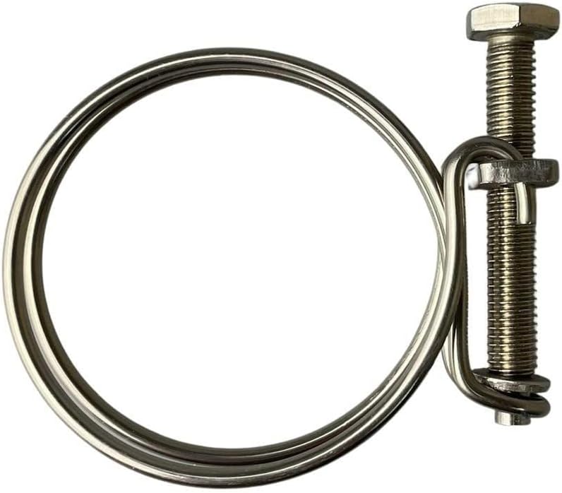 Stainless Steel Double Wire Hose Clips 53-60mm Pond Pipe Screw Tight ...