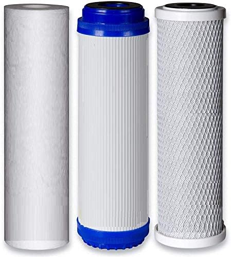 KIRAN FILTRATION Replacement (CTO + GAC + PP) Cartridges Filter Set 10 Inch for Under Sink RO ...