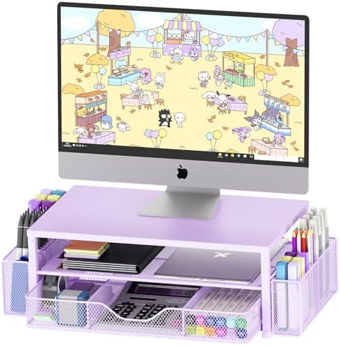 OPNICE Desk Organizers and Accessories, 2-Tier Computer Monitor Stand ...