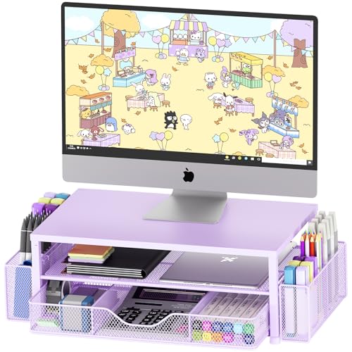 OPNICE Desk Organizers and Accessories, 2-Tier Computer Monitor Stand ...