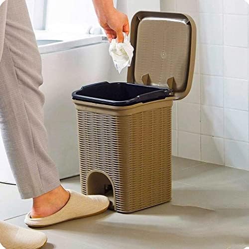 PARASNATH Rattan Design (Brown Colour) Pedal Dustbin 7 Litre Modern ...