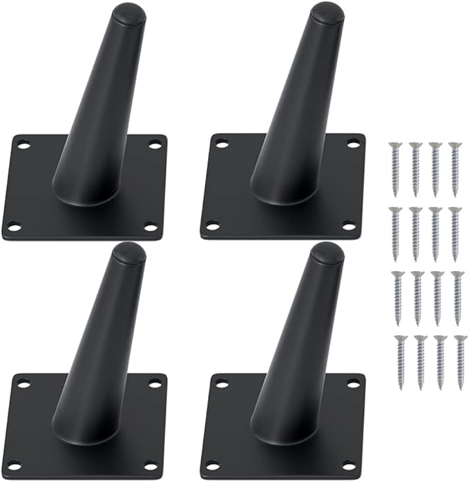 Amazon.com: IURRDOP 4PCS 4 Inch Matte Black Tapered Angled Legs for ...