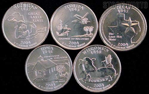 2004 P Complete Set of 5 State Quarters Uncirculated at Amazon's ...