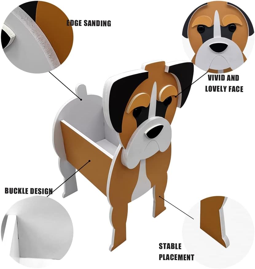 Dog Planter Boxer Shape Animal Flower Pot Large Dog planters Outdoor ...
