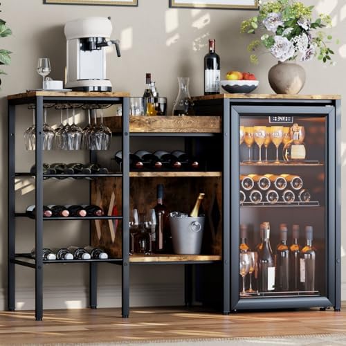 Amazon.com: Loomie Mini Fridge Cabinet Stand w/Storage, Coffee Bar ...