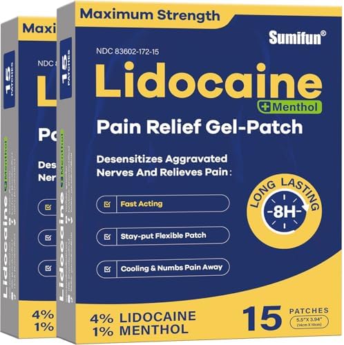 Amazon.com: Sumifun 4% Lidocaine Patches Plus 1% Menthol - 30 Counts ...
