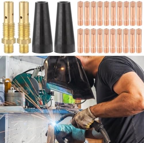 SUNJOYCO 28PCS Flux Core Gasless Nozzle Tips Kit, 0.030" 0.035" Tips ...