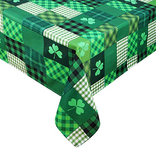 St. Patrick’s Day Tablecloth, Green Lucky Shamrock Table Cloth, Buffalo ...