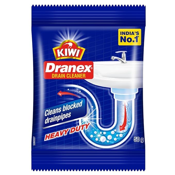 KIWI Mr. Muscle Dranex Drain Cleaner - Heavy Duty, 50g Pouch (Pack of ...