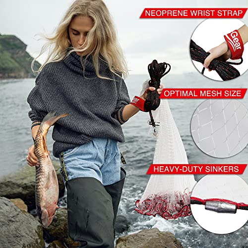 Snapklik.com : Cast Net Lead, 4ft Radius, 1/4 Inch Mesh For Freshwater ...