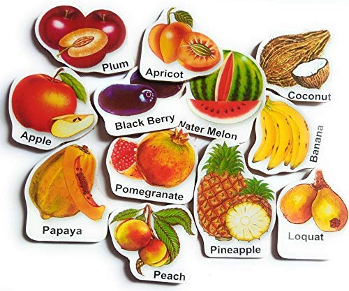 Buy Futurez Key Wooden Magnetic Fruits' Name Cards/Multicolour Flash ...