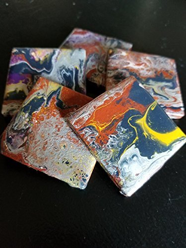 Amazon.com: Set of 5 tile 2X2 magnets. Colorful art Acrylic and resin ...